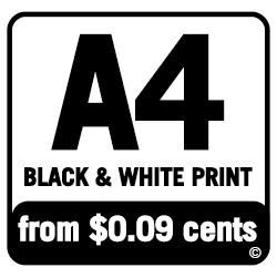 A4 Black & White Printing from 9 cents per page | Print Online